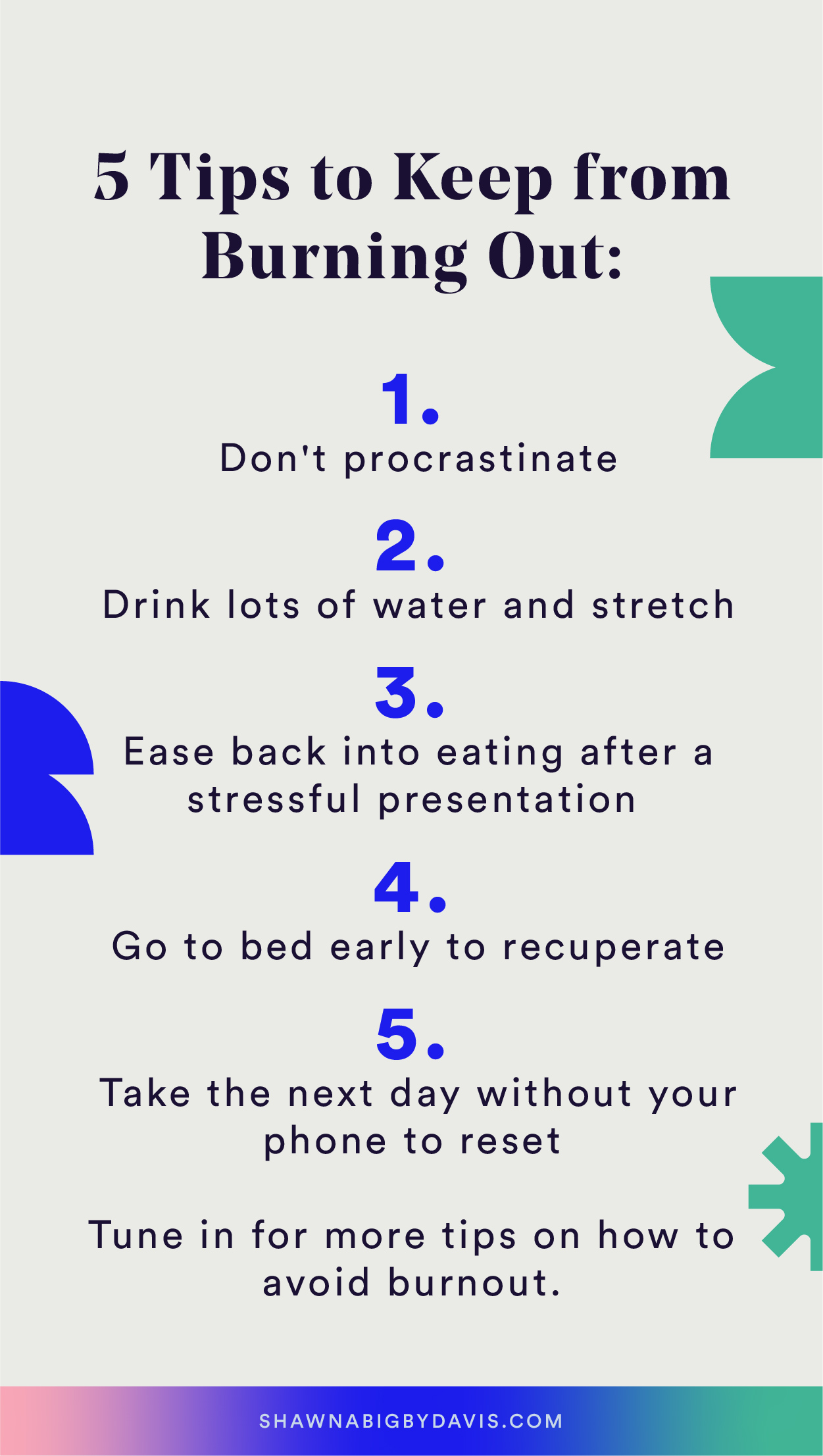 How To Keep from Burning Out - Shawna Bigby Davis