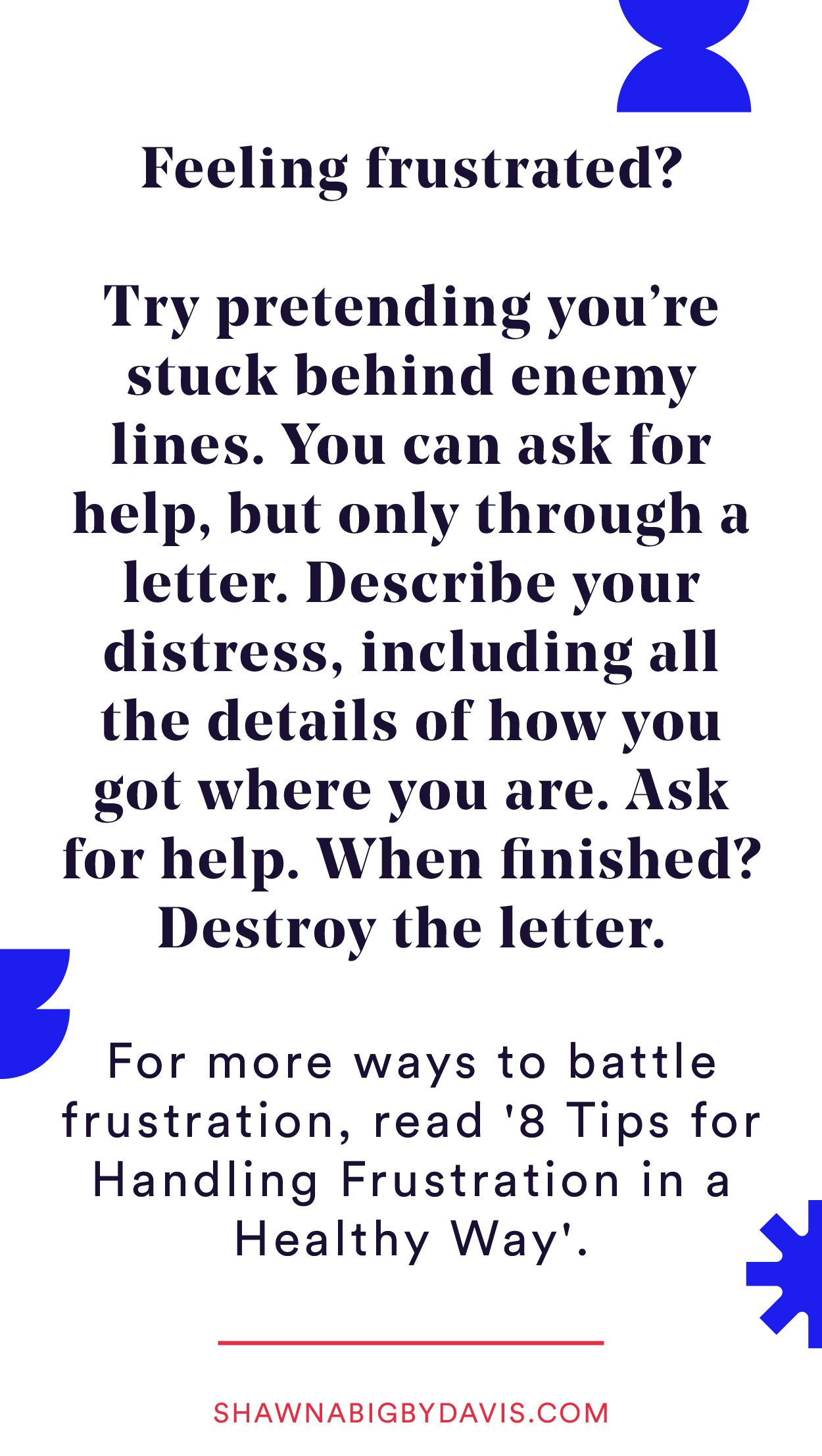 8 Tips for Handling Frustration in a Healthy Way - Shawna Bigby Davis