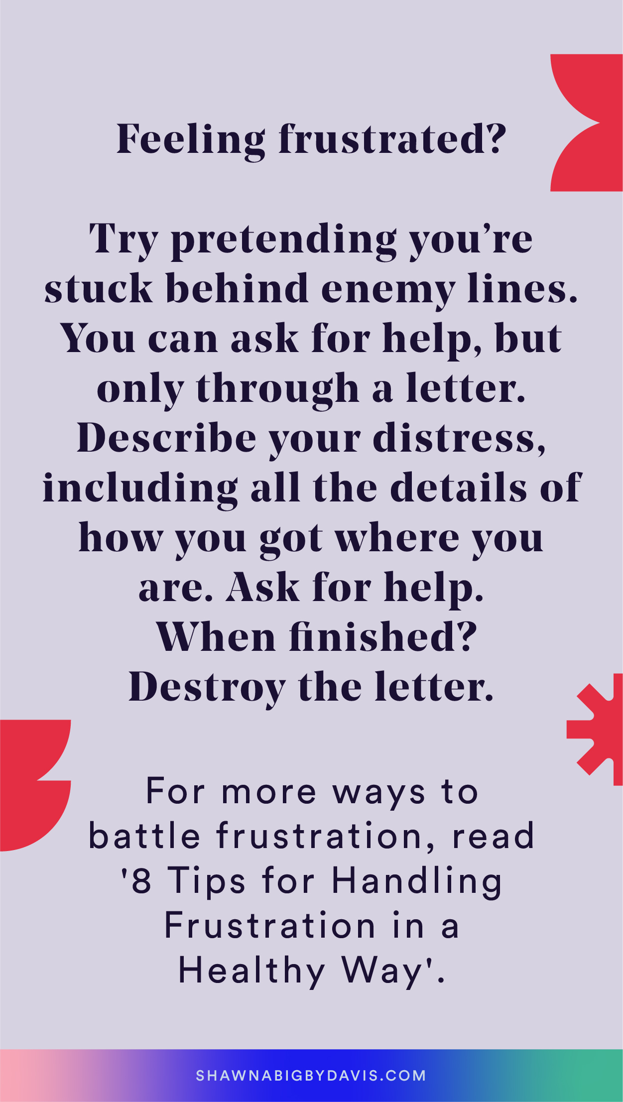 8 Tips for Handling Frustration in a Healthy Way - Shawna Bigby Davis