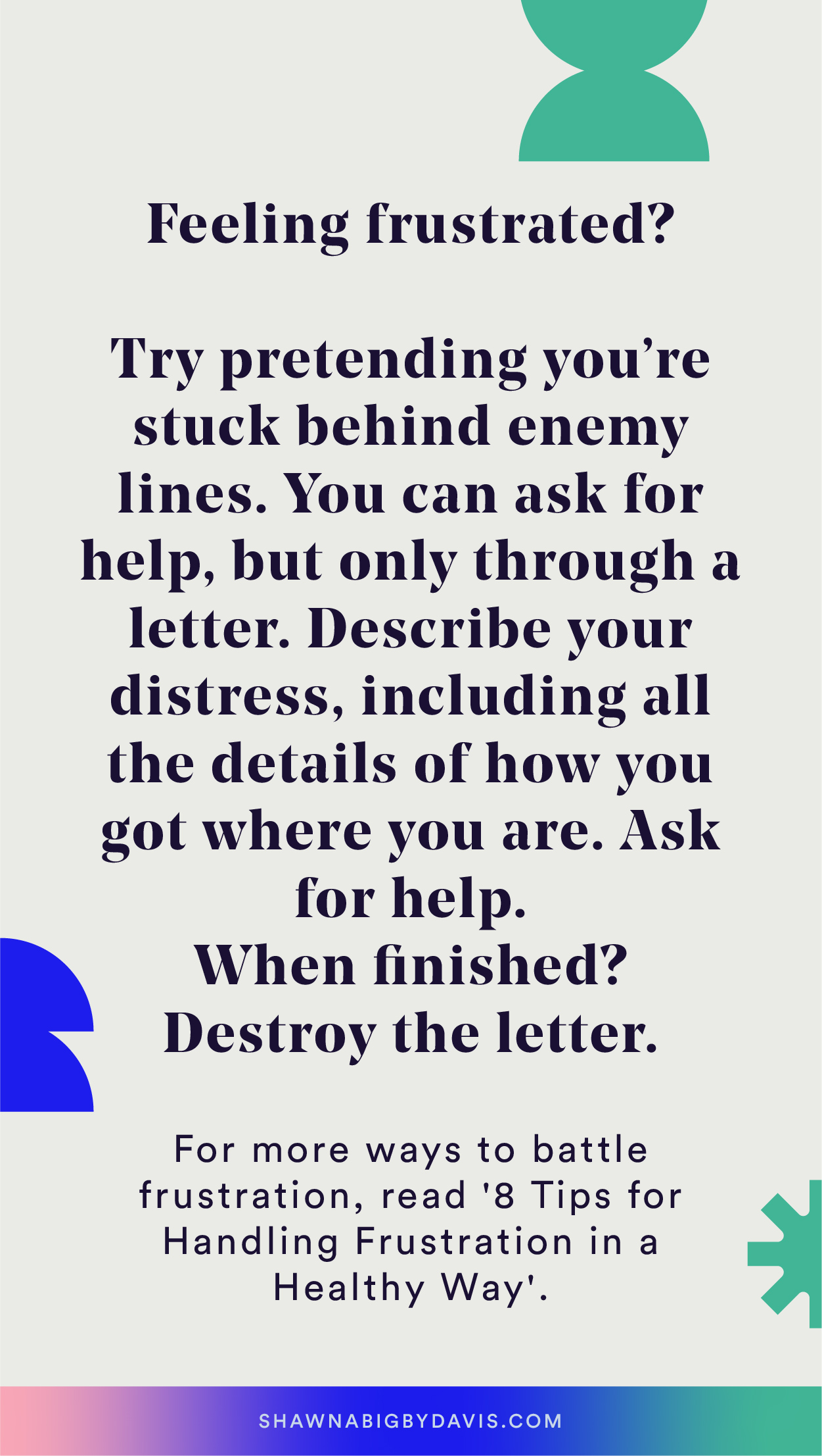 8 Tips for Handling Frustration in a Healthy Way - Shawna Bigby Davis